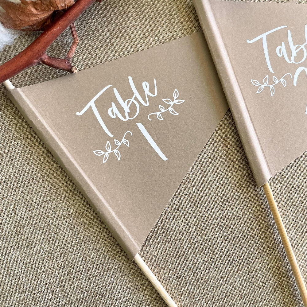 Rustic Charm Table Number Flags – Confetti Sweethearts | Alternative ...