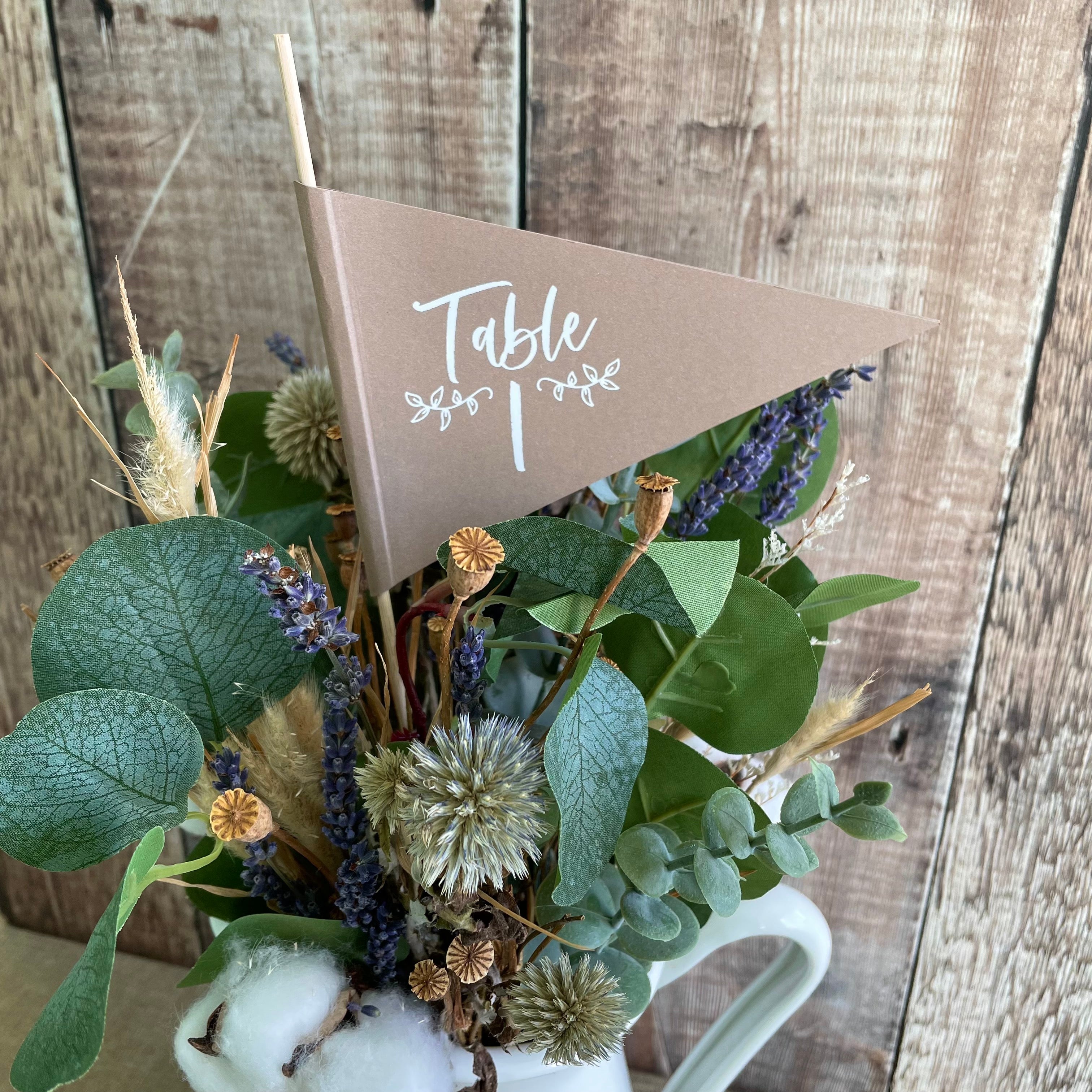 Rustic Charm Table Number Flags – Confetti Sweethearts | Alternative ...